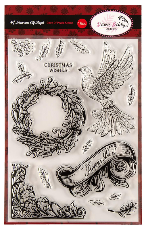 Art Nouveau Dove of Peace Clear Stamps (DB1075) - Craftlines B.V.