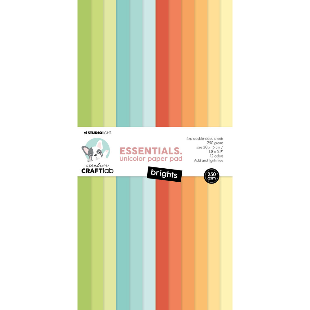 Brights Essentials Unicolor Paper Pad (CCL-ES-UPP255) - Craftlines B.V.