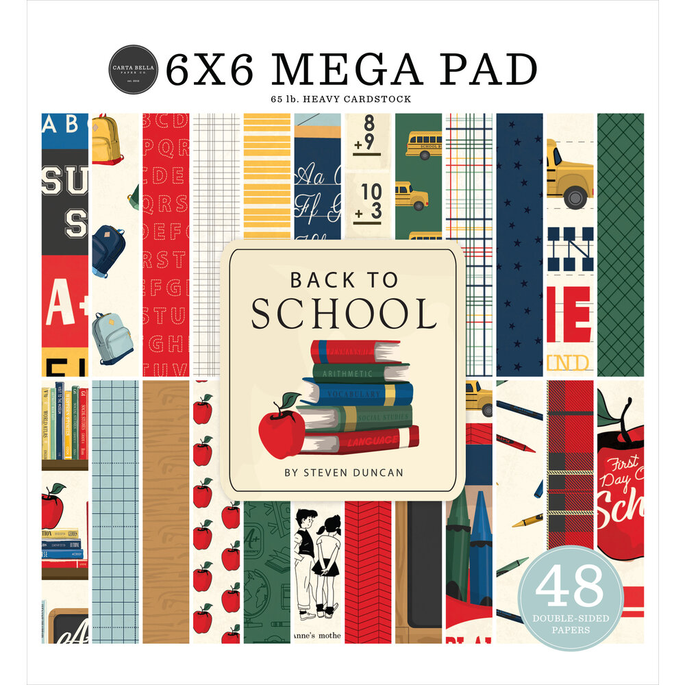 Back To School 6x6 Inch Cardmakers Mega Pad (CBBTS401031) - Craftlines B.V.