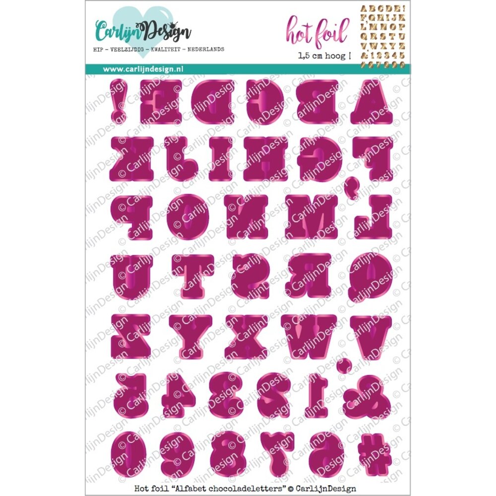 Hot Foil Stamps Alphabet Chocolate Letters (CDHF-0060) - Craftlines B.V.