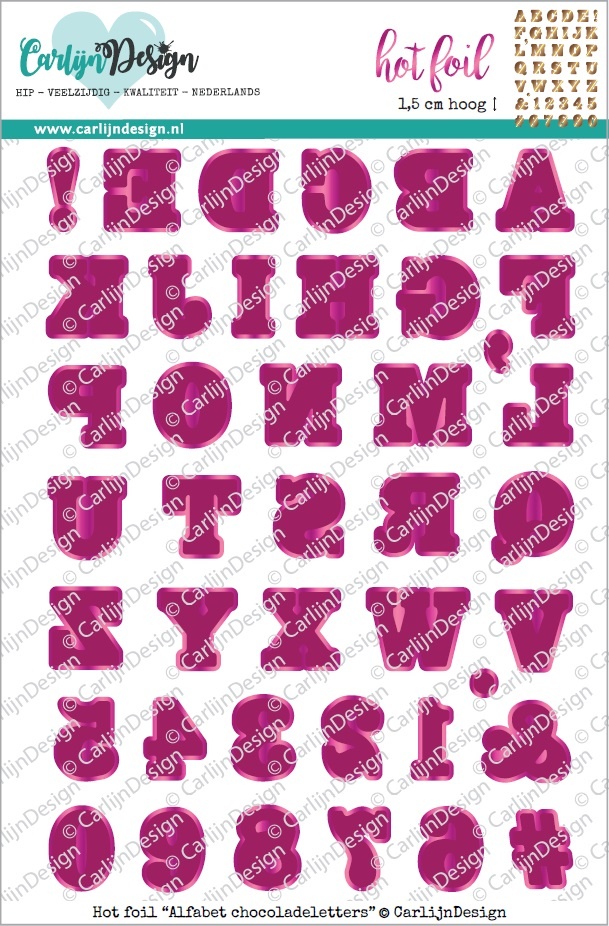 Hot Foil Stamps Alphabet Chocolate Letters (CDHF-0060) - Craftlines B.V.