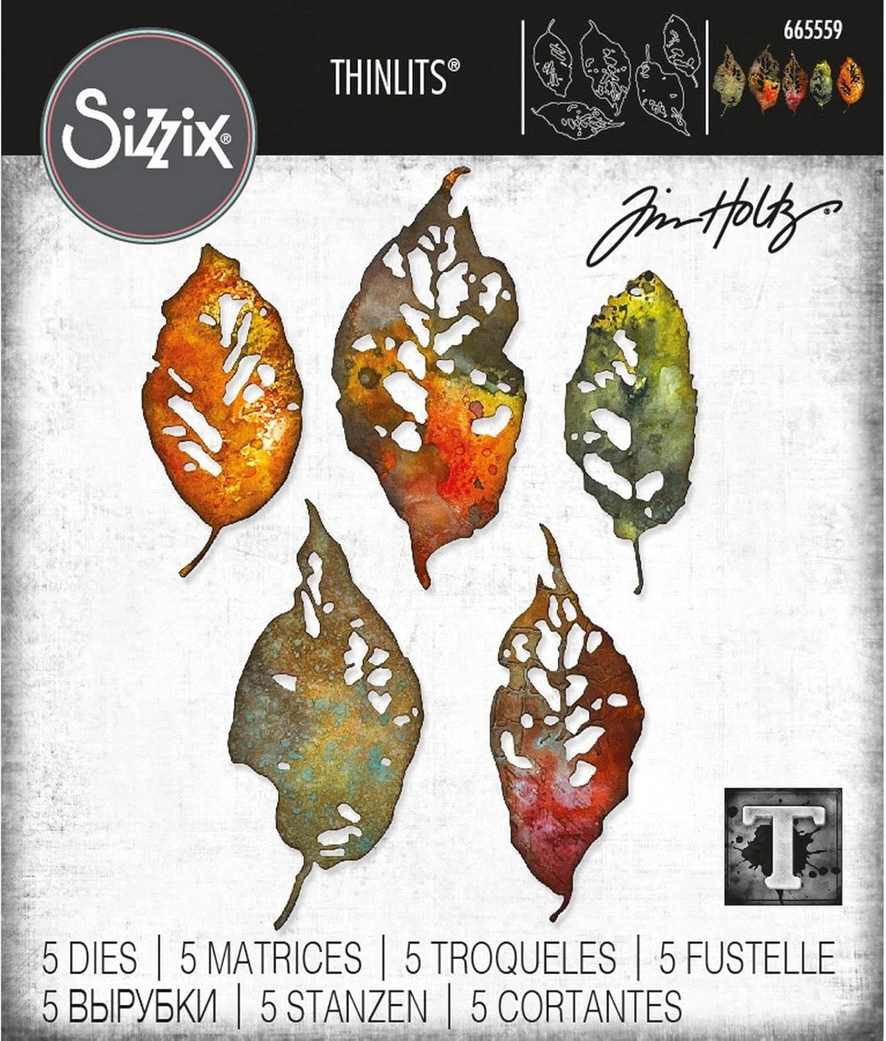 Thinlits Die by Tim Holtz Leaf Fragments (5pcs) (665559) - Craftlines B.V.