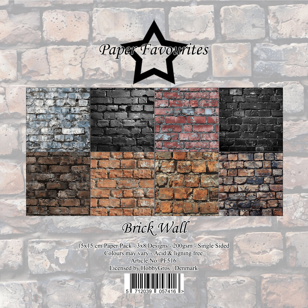 Brick Wall 6x6 Inch Paper Pack (PF516) - Craftlines B.V.