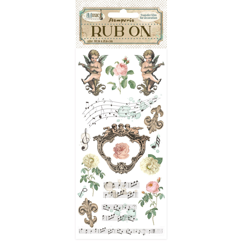 Music Rub-On 4x8,5 Inch Angels (DFLRB125) - Craftlines B.V.