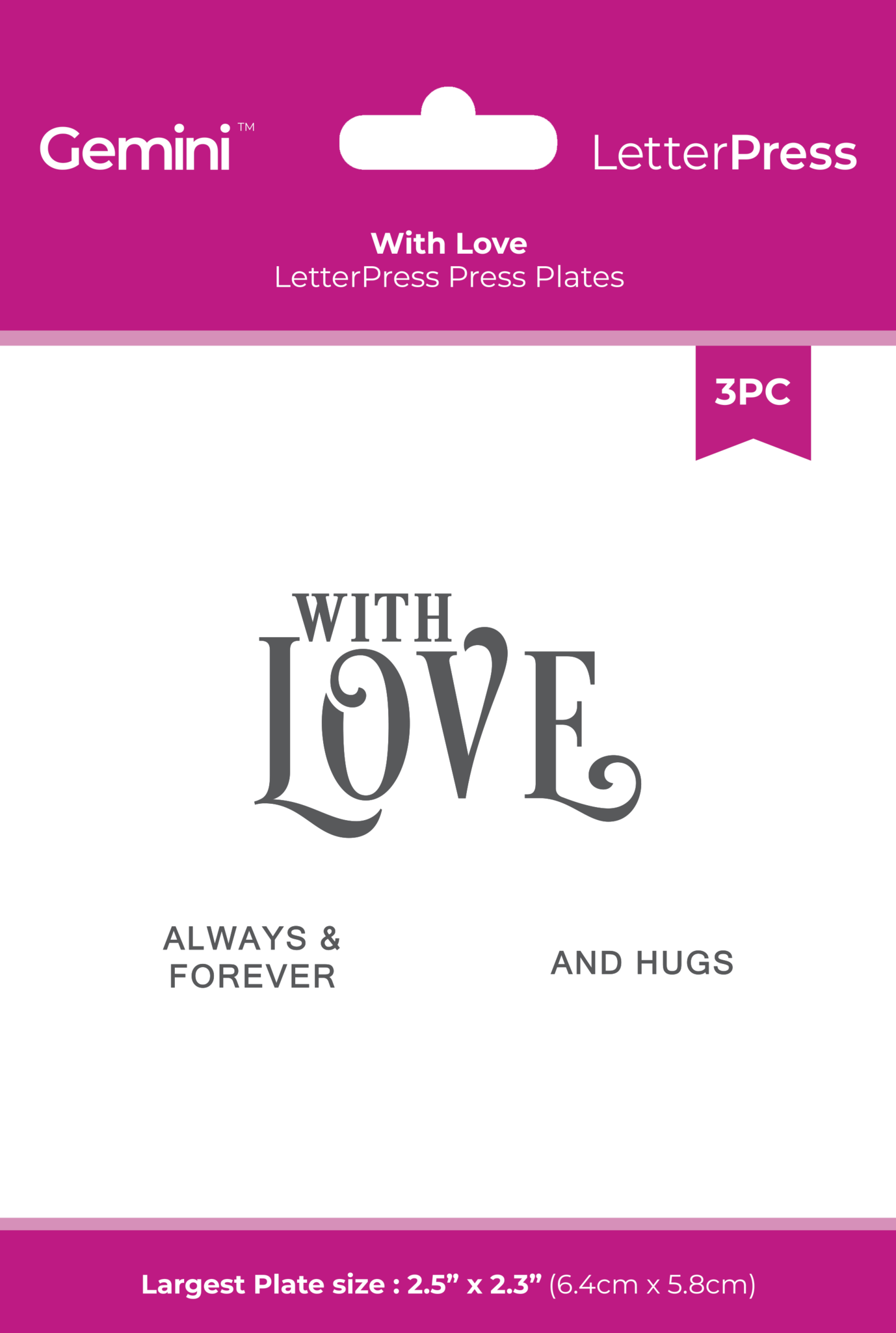 LetterPress Press Plate With Love (CC-LP-PP-WLOVE) - Craftlines B.V.