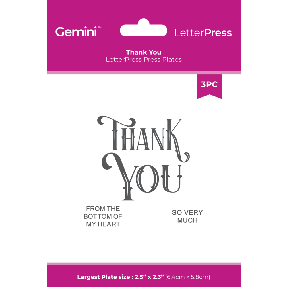 LetterPress Press Plate Thank You (CC-LP-PP-THANK) - Craftlines B.V.