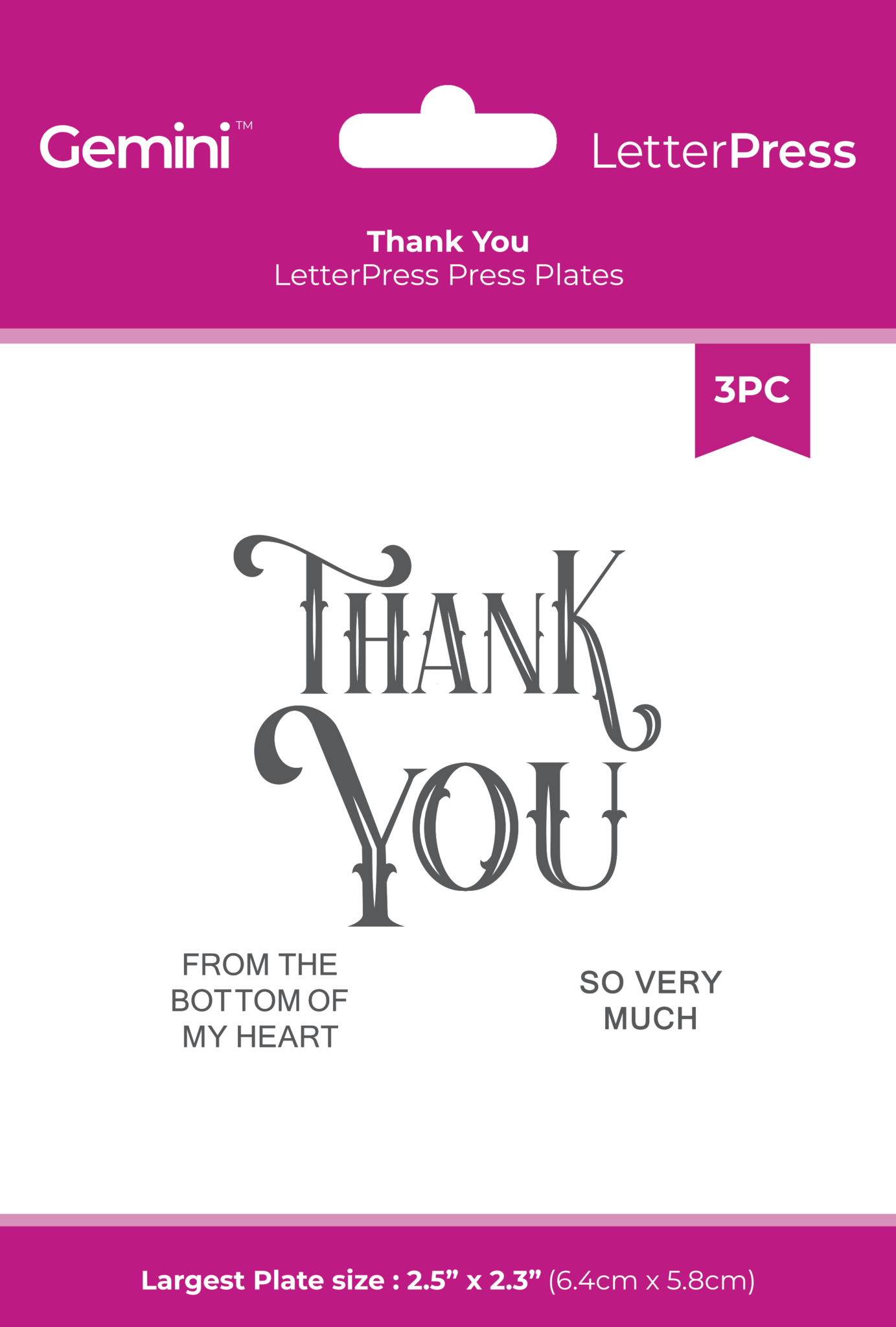LetterPress Press Plate Thank You (CC-LP-PP-THANK) - Craftlines B.V.