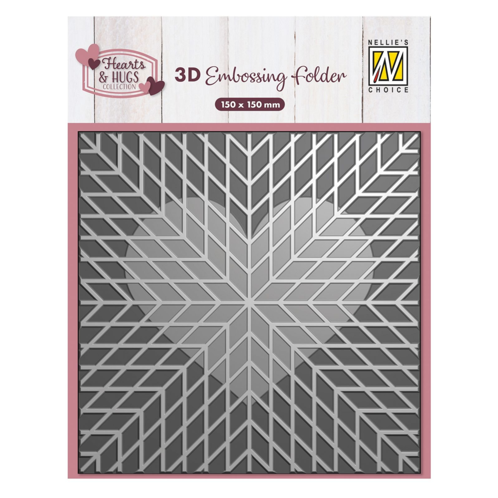 3D Embossing Folder Geo Heart (EF3D102) - Craftlines B.V.