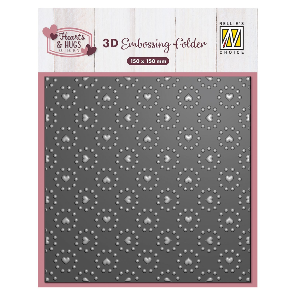 3D Embossing Folder Hearts & Dots (EF3D103) - Craftlines B.V.