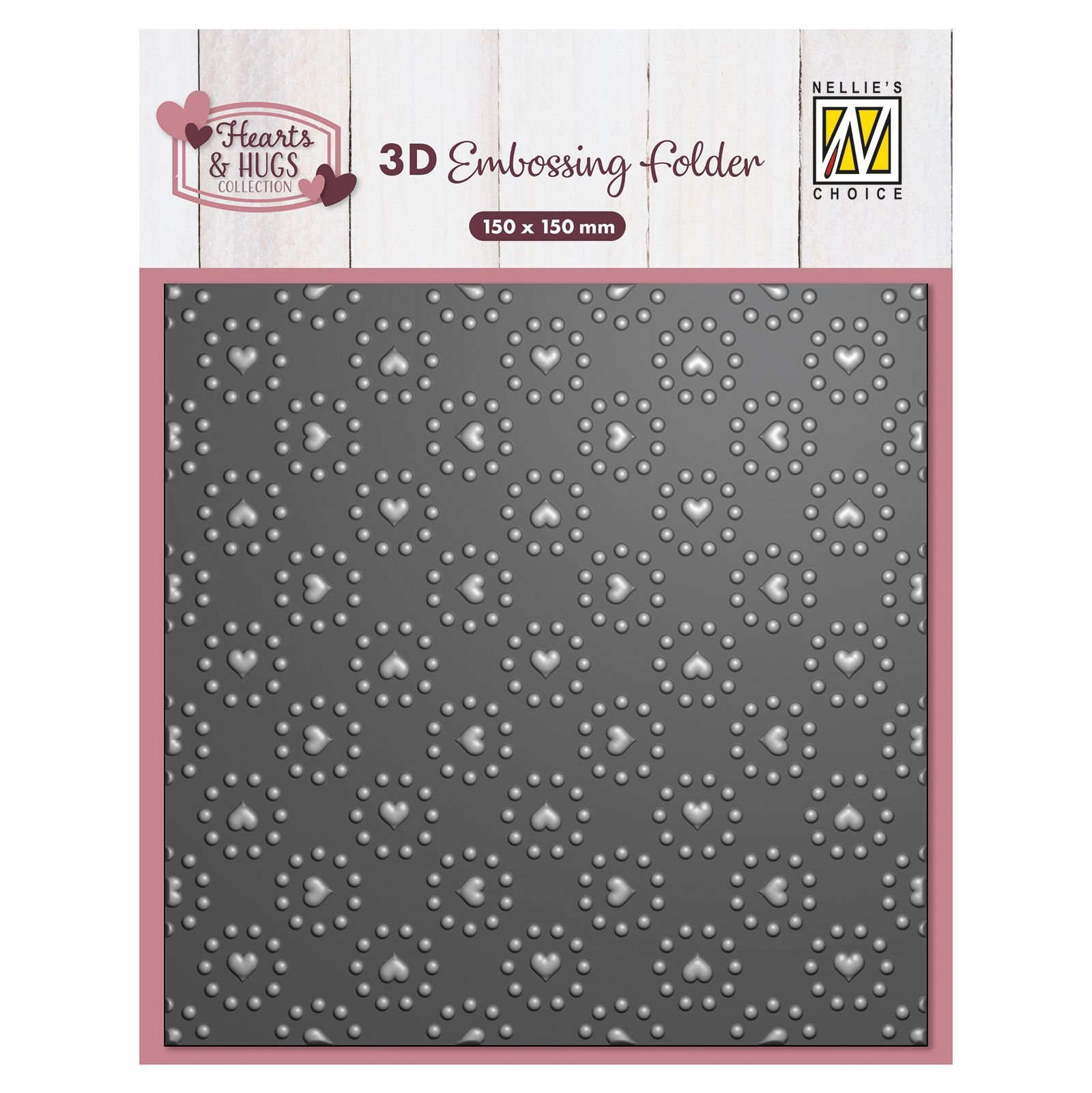 3D Embossing Folder Hearts & Dots (EF3D103) - Craftlines B.V.