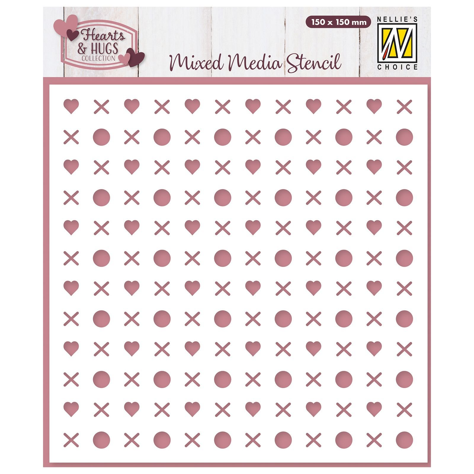 Mixed Media Stencil Hugs & Kisses (MMS4K-083) - Craftlines B.V.