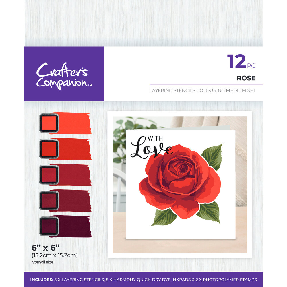 Colouring Medium Set Layering Stencils Rose (CC-STEN-IP-ROS ...