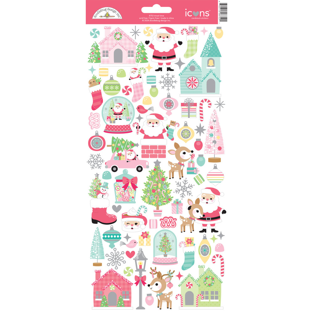 Tinsel Time Icons Stickers (8752) - Craftlines B.V.