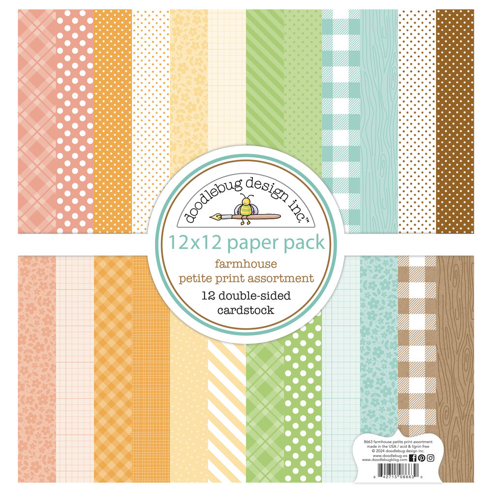Farmhouse 12x12 Inch Petite Prints Assortment Pack (8663) - Craftlines B.V.