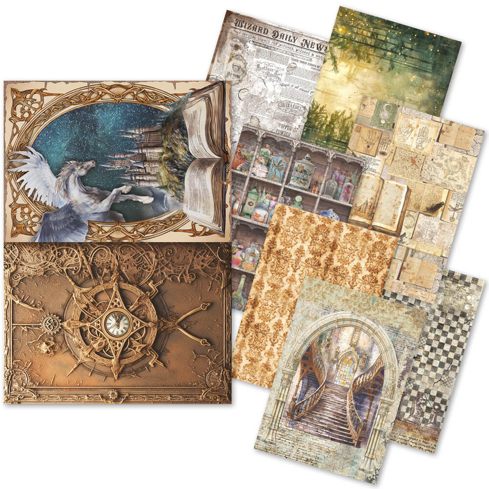 Wizard Academy A5 Rice Paper Mixed (8pcs) (CBRS007) - Craftlines B.V.