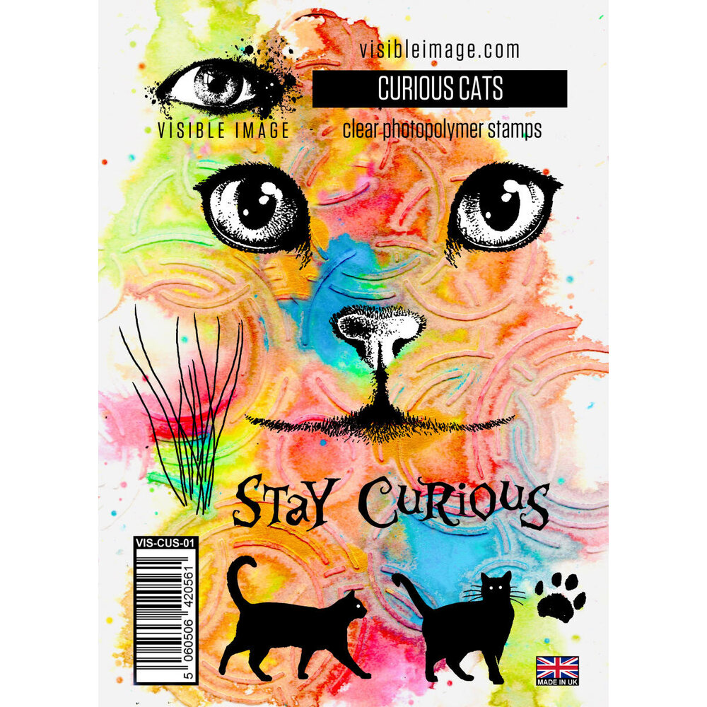 Curious Cats A6 Stamp Set (VIS-CUS-01) - Craftlines B.V.