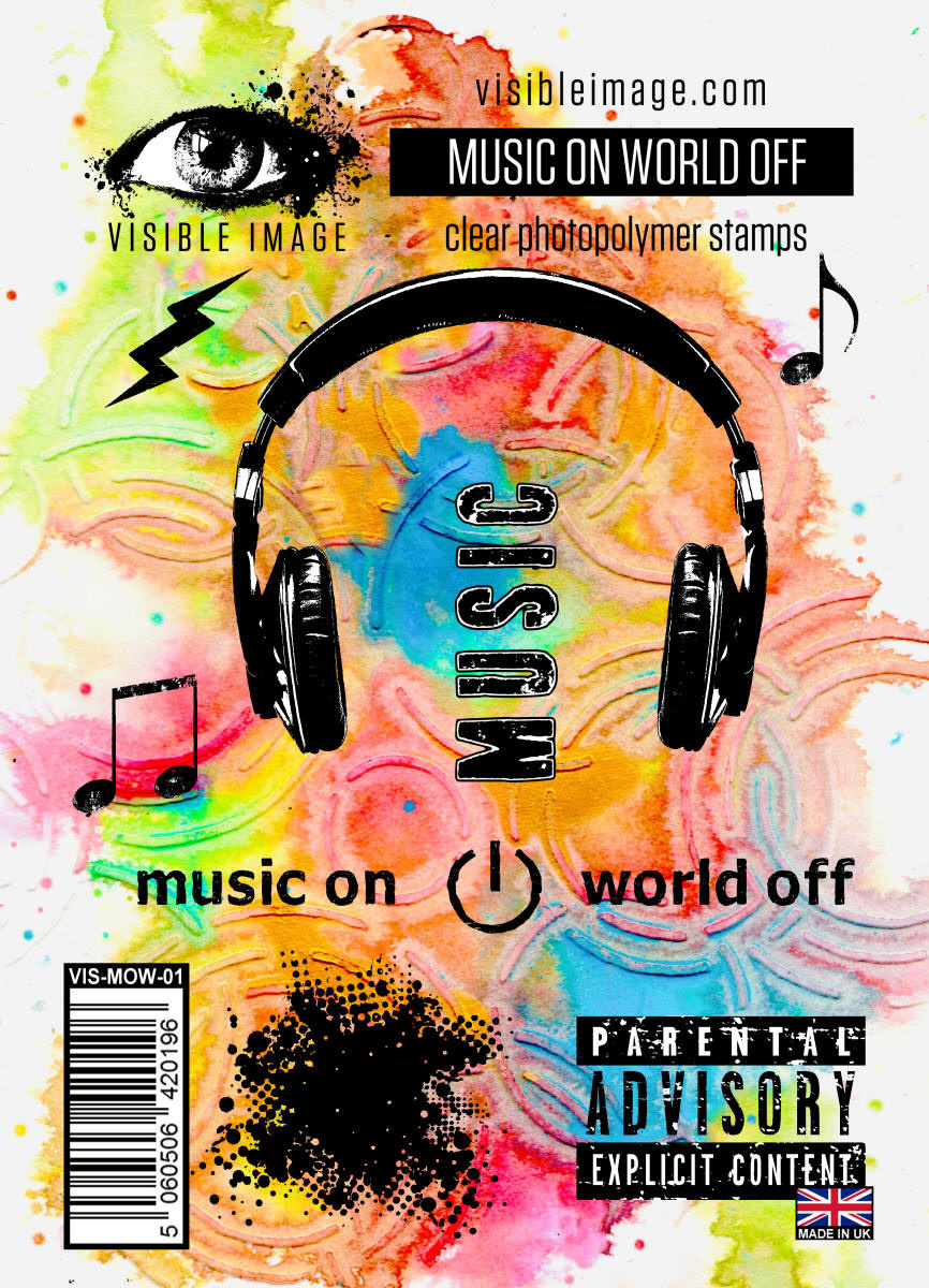 Music On World Off A6 Stamp Set (VIS-MOW-01) - Craftlines B.V.