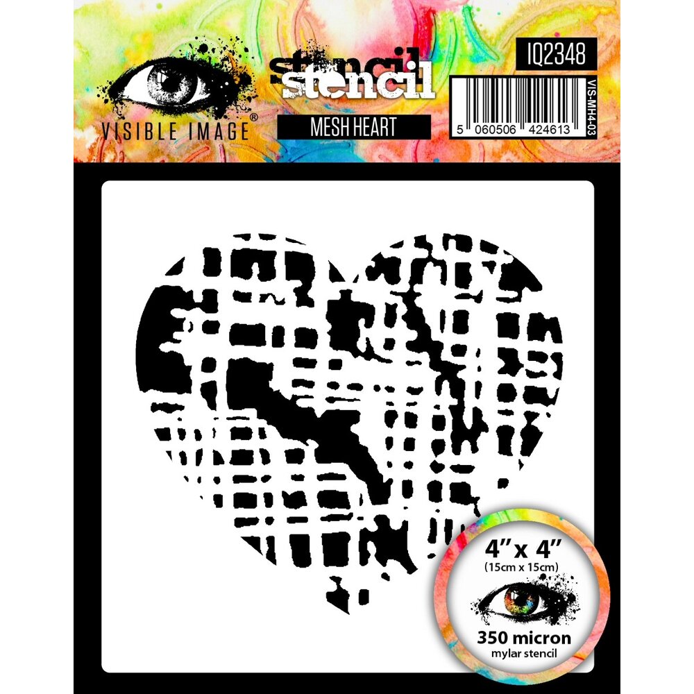 Mesh Heart 4x4 Inch Stencil (VIS-MH4-03) - Craftlines B.V.
