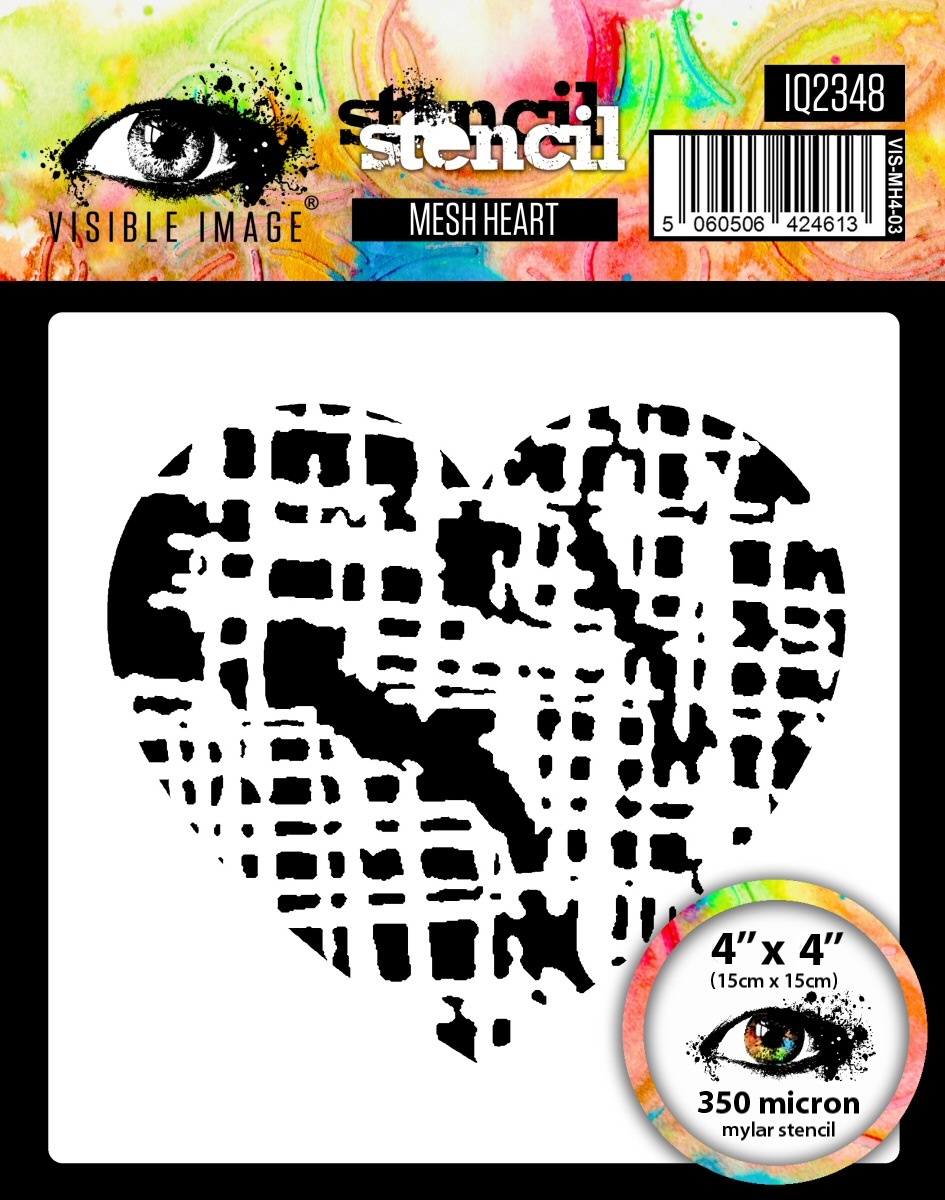 Mesh Heart 4x4 Inch Stencil (VIS-MH4-03) - Craftlines B.V.