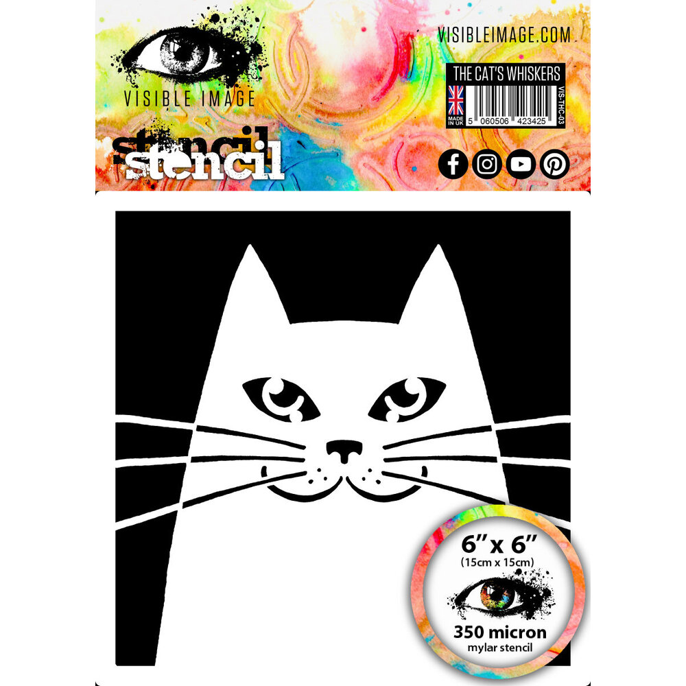 The Cat's Whiskers 6x6 Inch Stencil (VIS-THC-03) - Craftlines B.V.