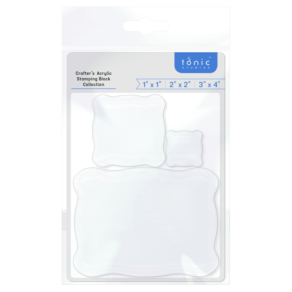 Crafters Acrylic Stamping Block Collection 1x1/2x2/3x4 Inch (5314e ...