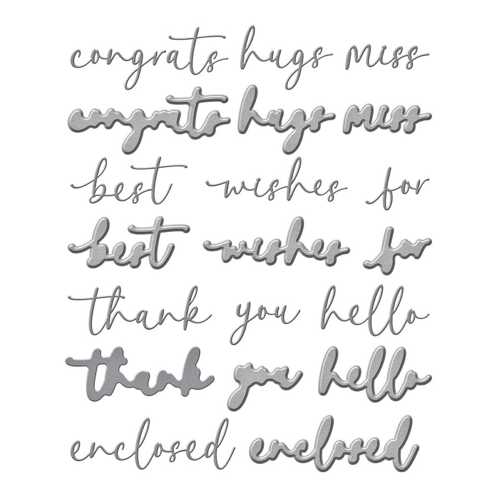 Vivid Script Sentiments Etched Dies (S5-679) - Craftlines B.V.