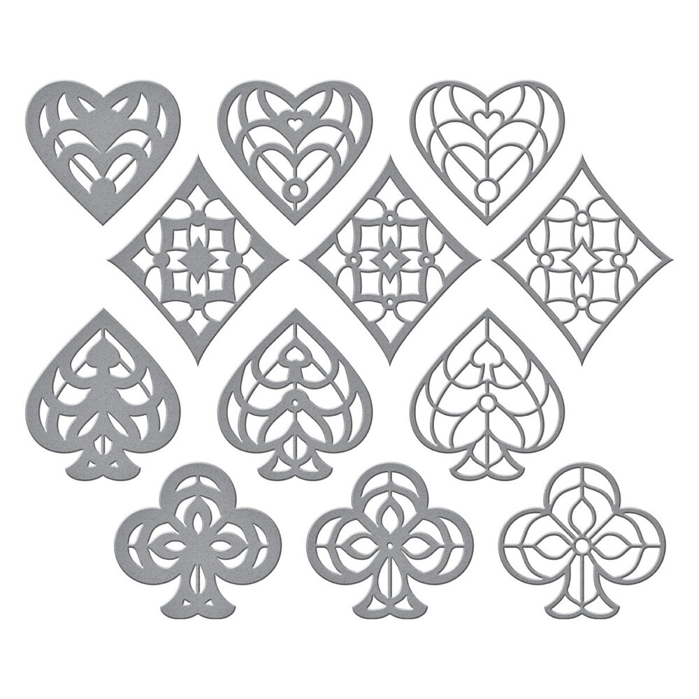 Kaleidoscope Noble Suits Etched Dies (S7-267) - Craftlines B.V.