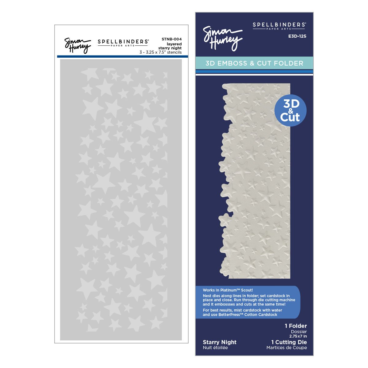 Starry Night 3D Emboss & Cut Folder and Stencil Bundle (BD-0945 ...