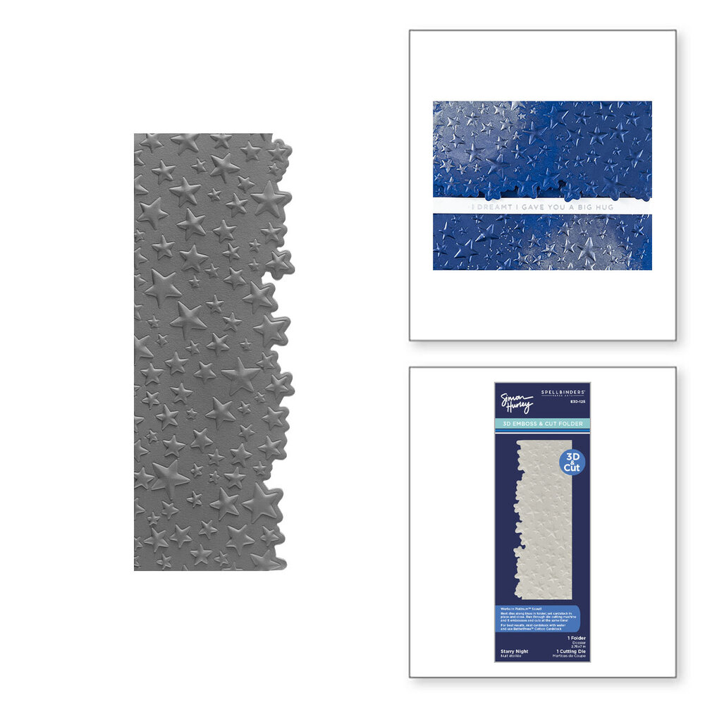 Starry Night 3D Emboss & Cut Folder (E3D-125) - Craftlines B.V.