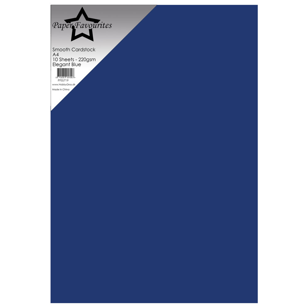 Elegant Blue A4 Smooth Cardstock 220gsm (10pcs) (PFSS719) - Craftlines B.V.