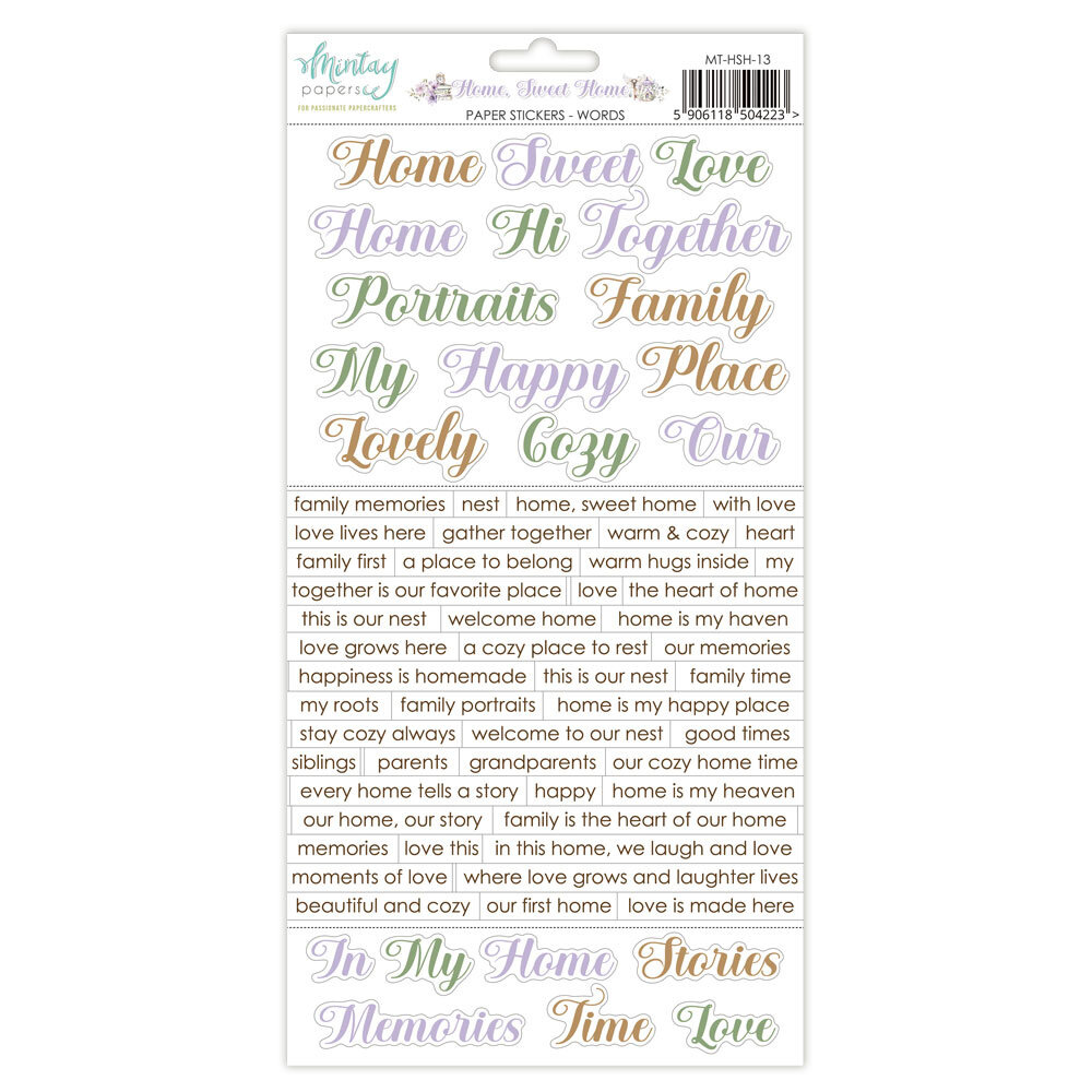 Home, Sweet Home 6x12 Inch Paper Stickers Words (MT-HSH-13 ...