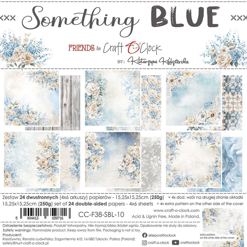Something Blue 6x6 Inch Paper Set (CC-F38-SBL-10) - Craftlines B.V.