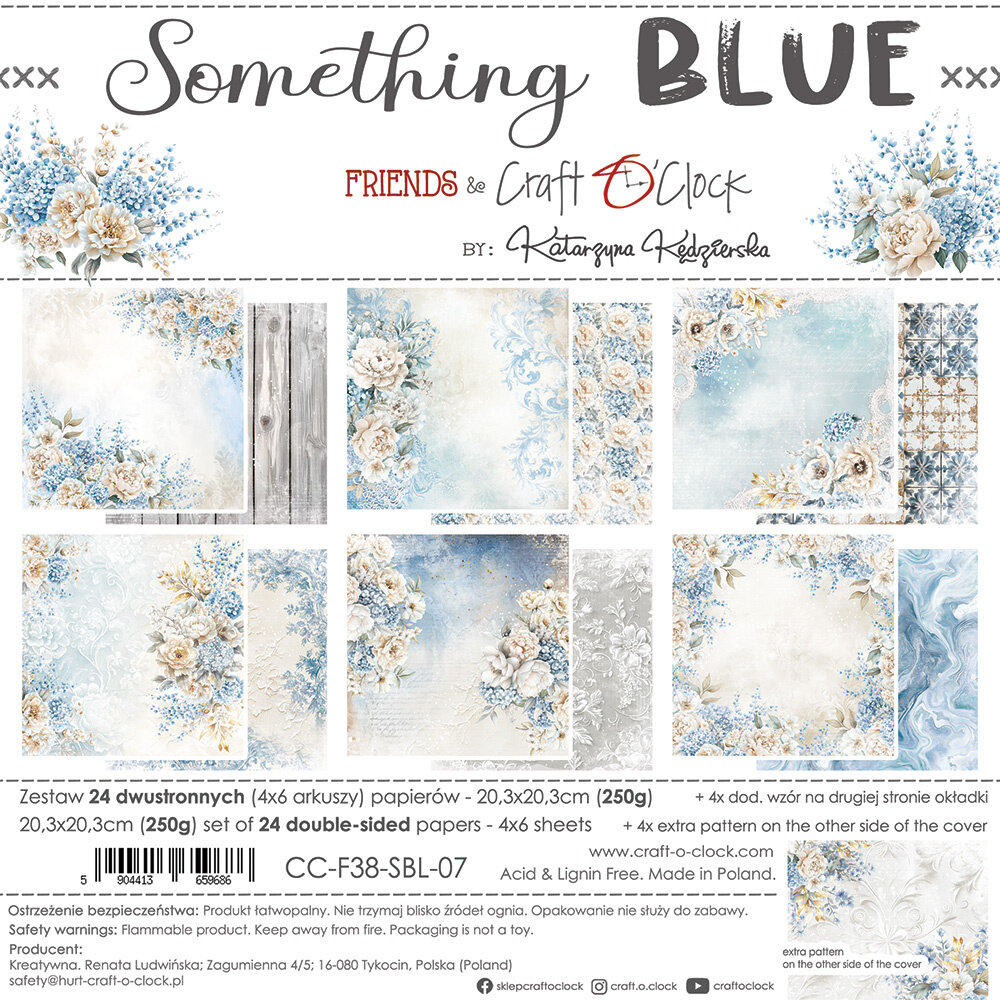 Something Blue 8x8 Inch Paper Set (CC-F38-SBL-07) - Craftlines B.V.