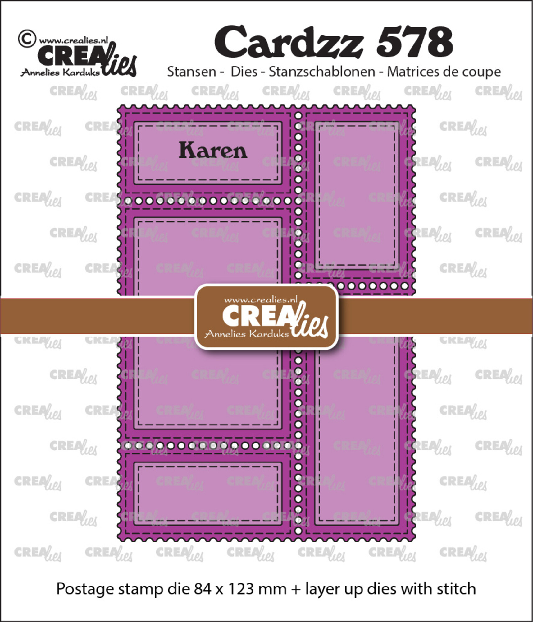 Cardzz Dies Postage Stamp Frame Karen (CLCZ578) - Craftlines B.V.