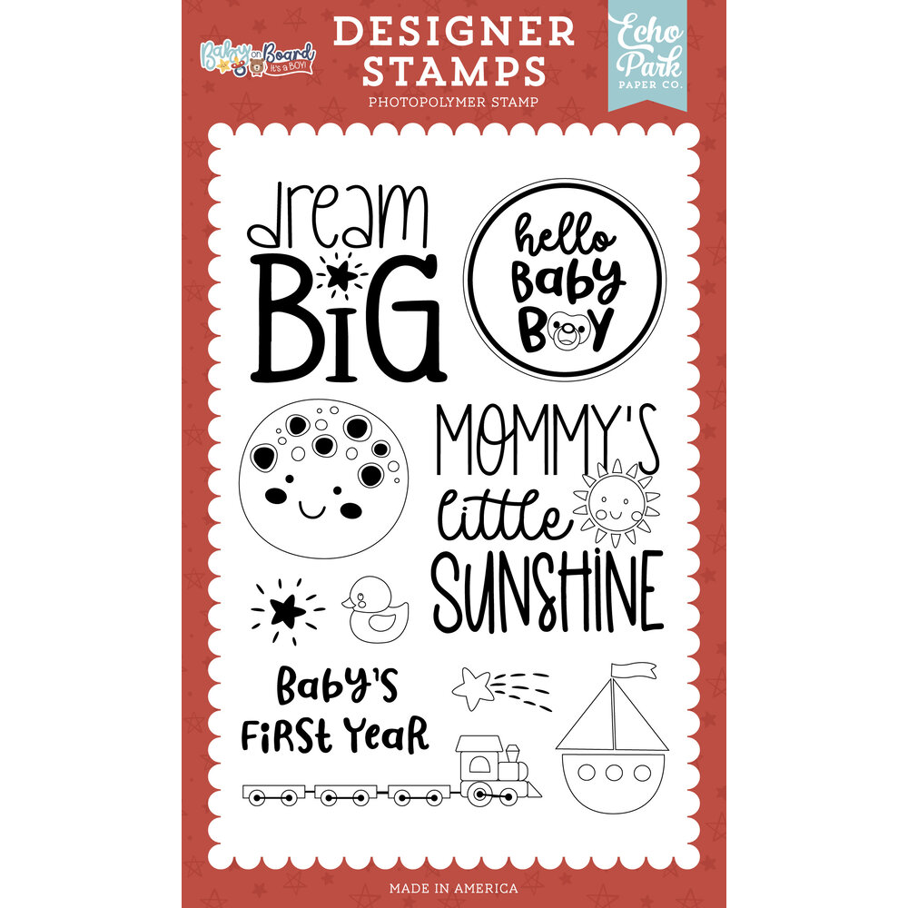 Baby On Board It's a Boy! Designer Stamps Baby's First Year (BOB415044 ...
