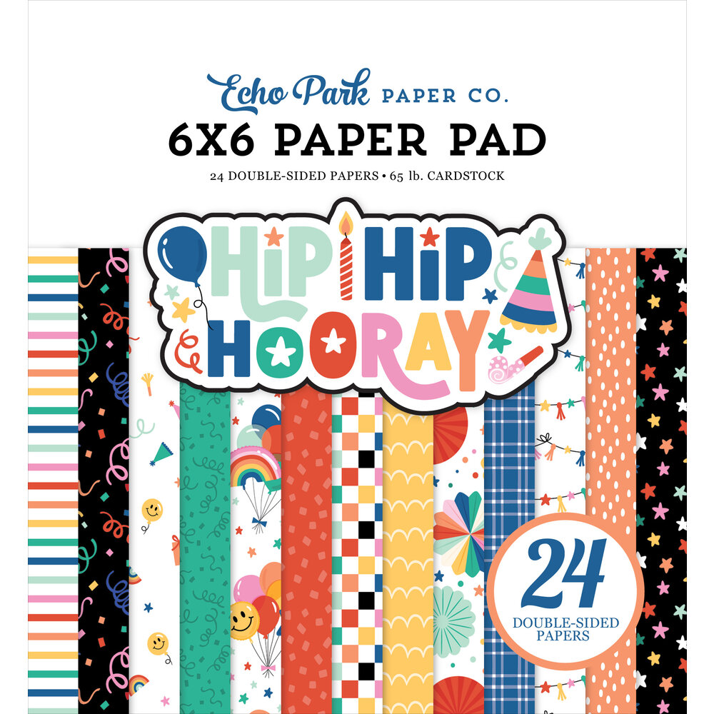 Hip Hip Hooray 6x6 Inch Paper Pad (HHH409023) - Craftlines B.V.