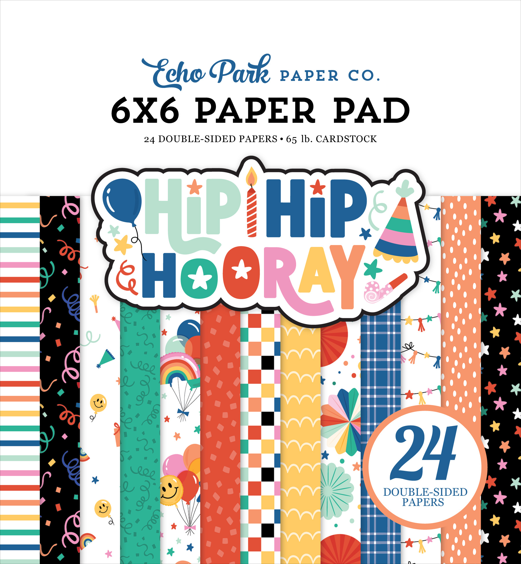 Hip Hip Hooray 6x6 Inch Paper Pad (HHH409023) - Craftlines B.V.