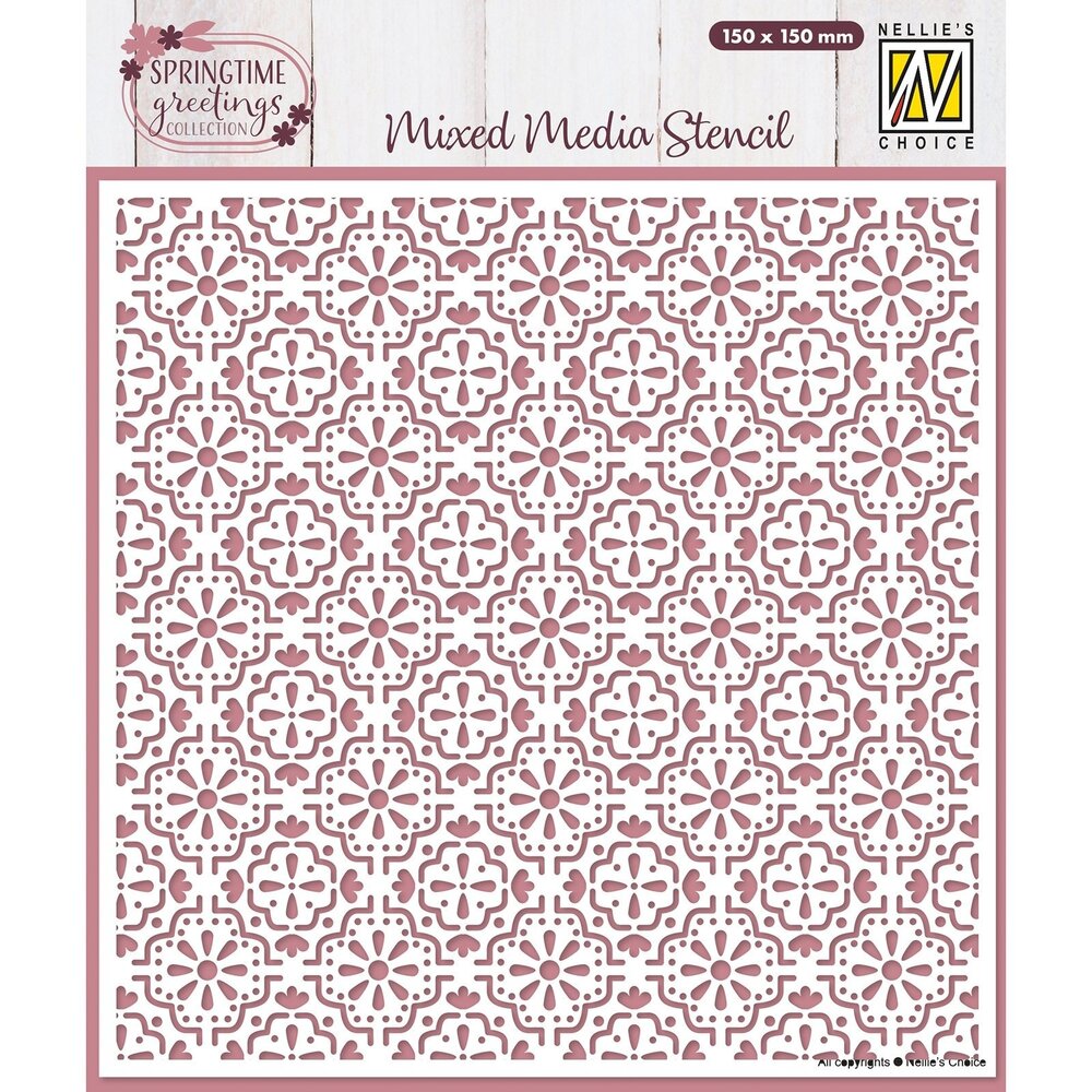 Mixed Media Stencil Easter Tiles (MMS4K-087) - Craftlines B.V.