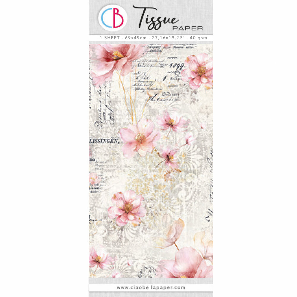 Tissue Paper 69x49cm Scent of Flowers (HT023) - Craftlines B.V.