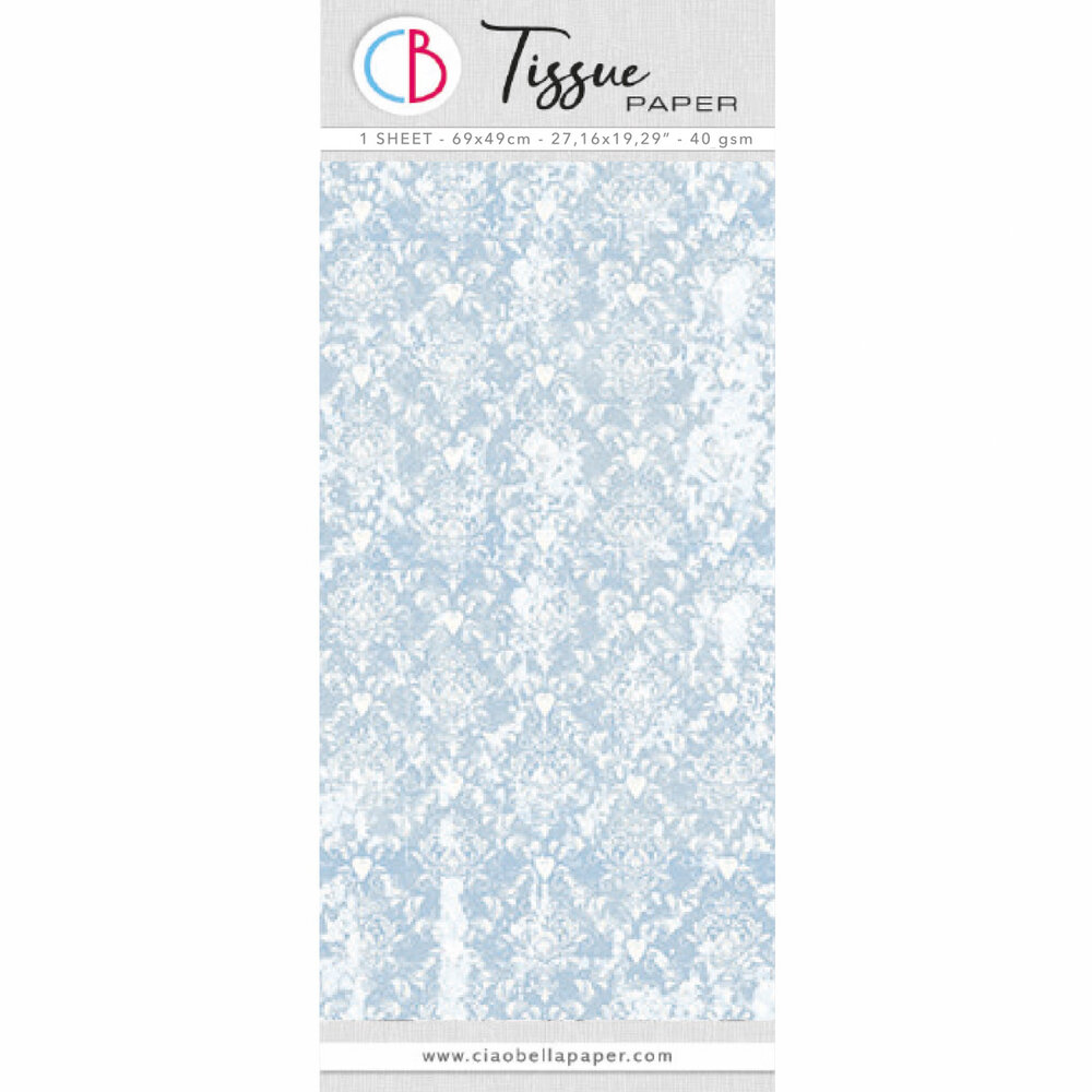 Tissue Paper 69x49cm Blue Provence (HT014) - Craftlines B.V.