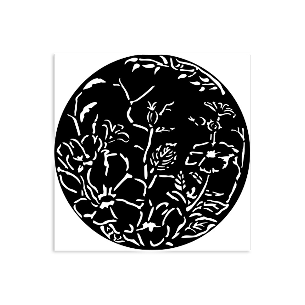 Round Frame with Flowers Thick Stencil 12x12cm (KSTDS25) - Craftlines B.V.
