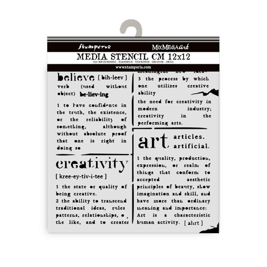 Dictionary Thick Stencil 12x12cm (KSTDS24) - Craftlines B.V.