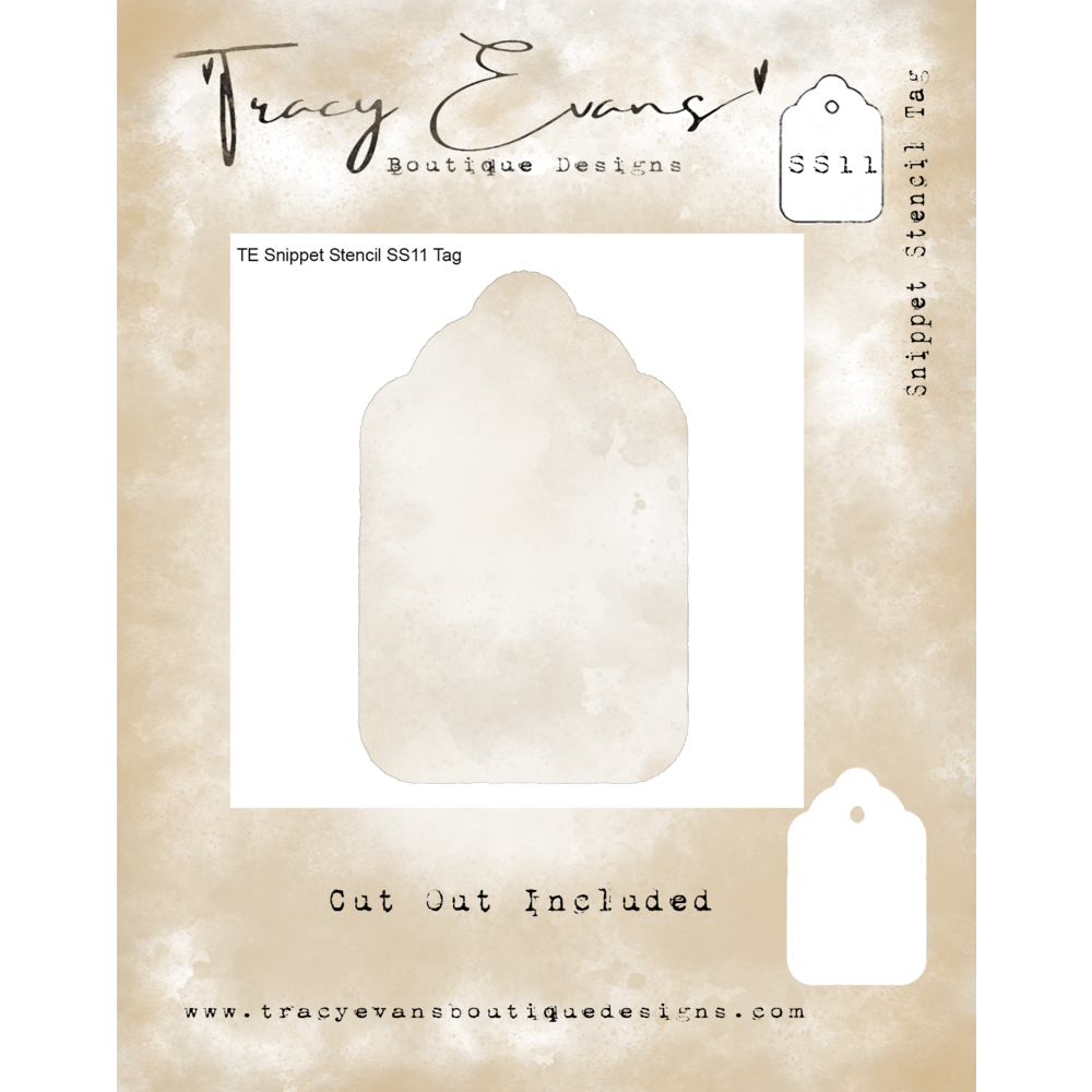 Tag 4x4 Inch Snippet Stencil (SS011) - Craftlines B.V.