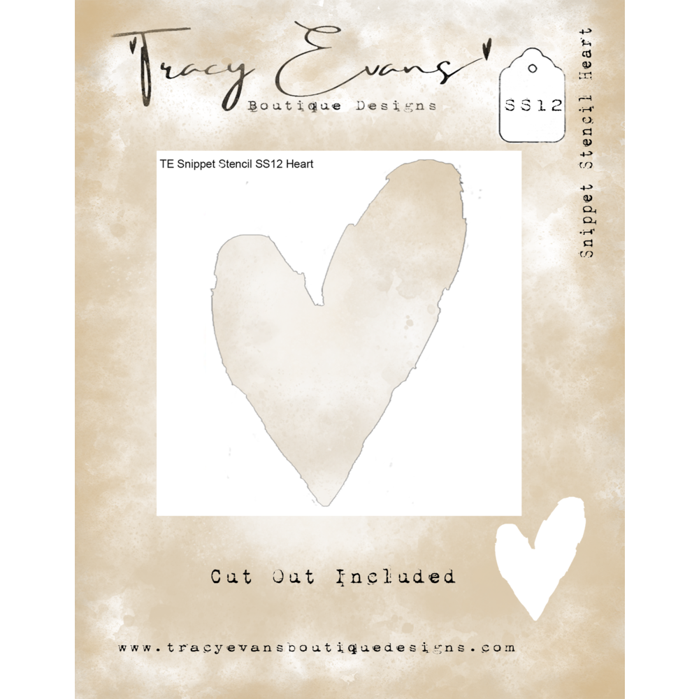 Heart 4x4 Inch Snippet Stencil (SS012) - Craftlines B.V.