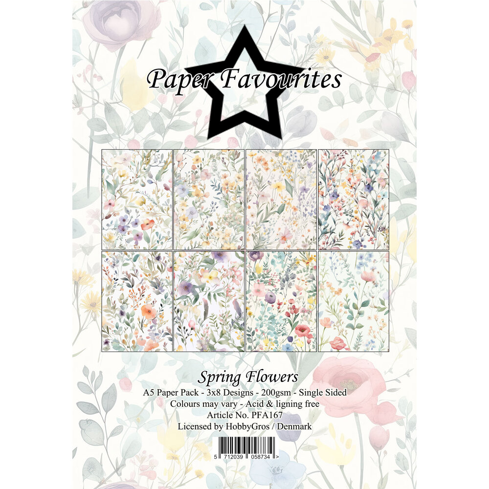 Spring Flowers A5 Paper Pad (PFA167) - Craftlines B.V.