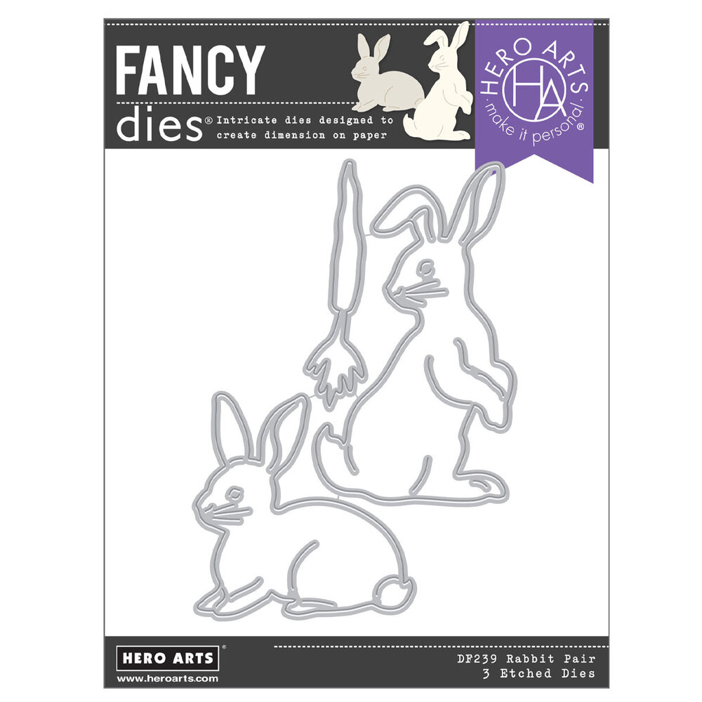 Rabbit Pair Fancy Dies (DF239) - Craftlines B.V.