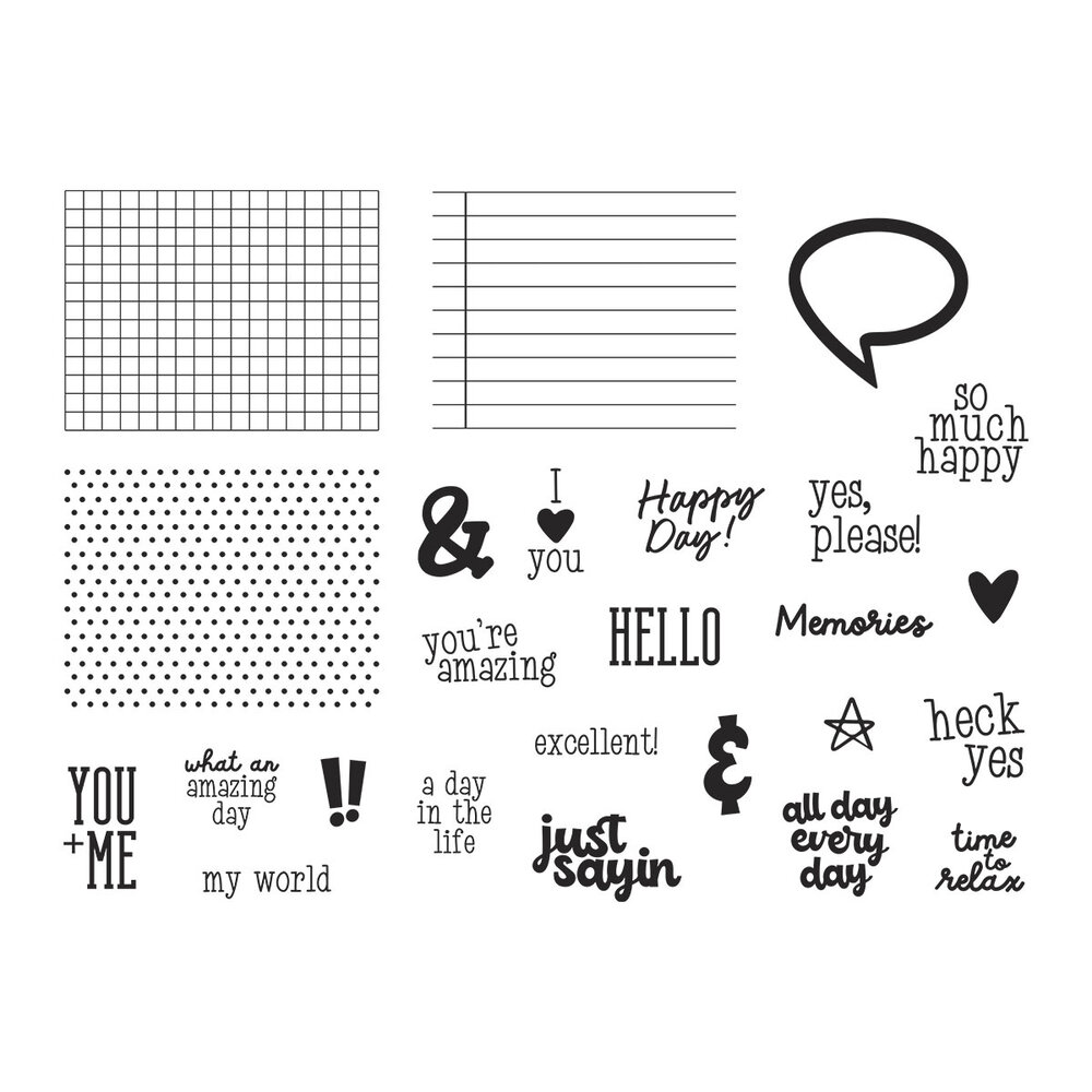 Speech Bubbles Sentiments Clear Stamp Set (STP-250) - Craftlines B.V.
