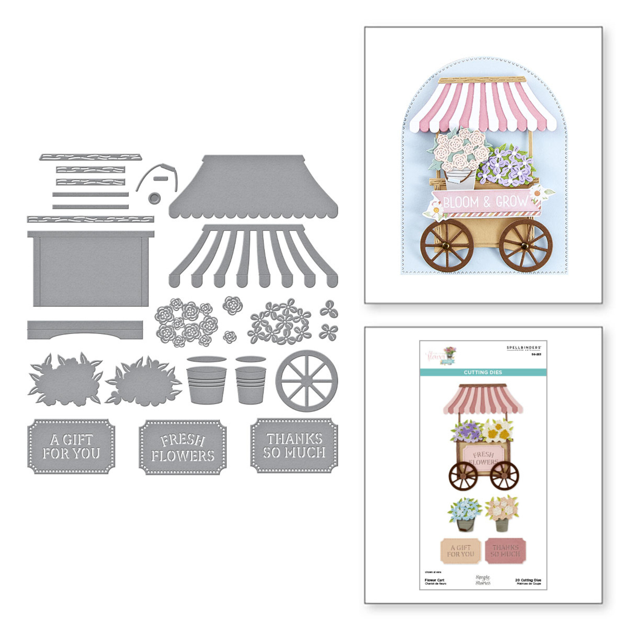 Flower Cart Etched Dies (S6-253) - Craftlines B.V.