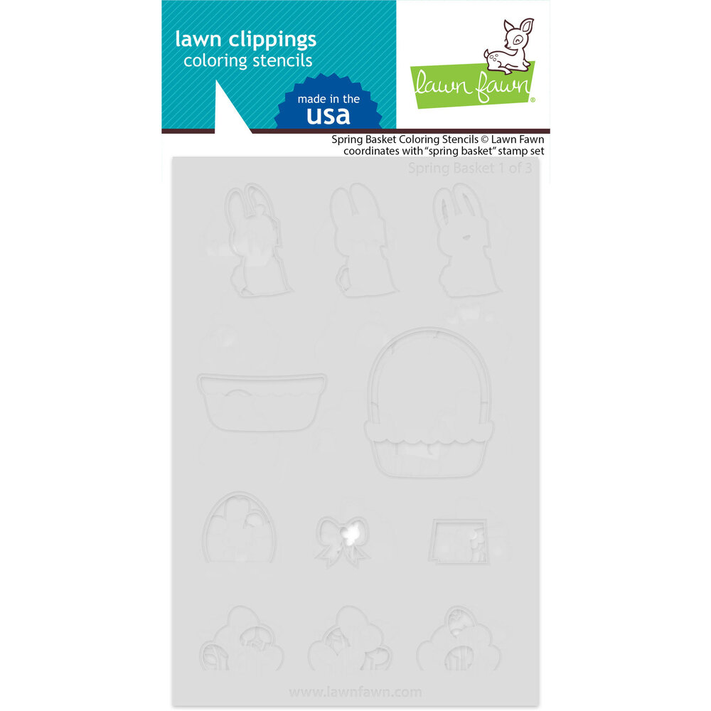 Spring Basket Lawn Clippings Coloring Stencils (LF3660) - Craftlines B.V.