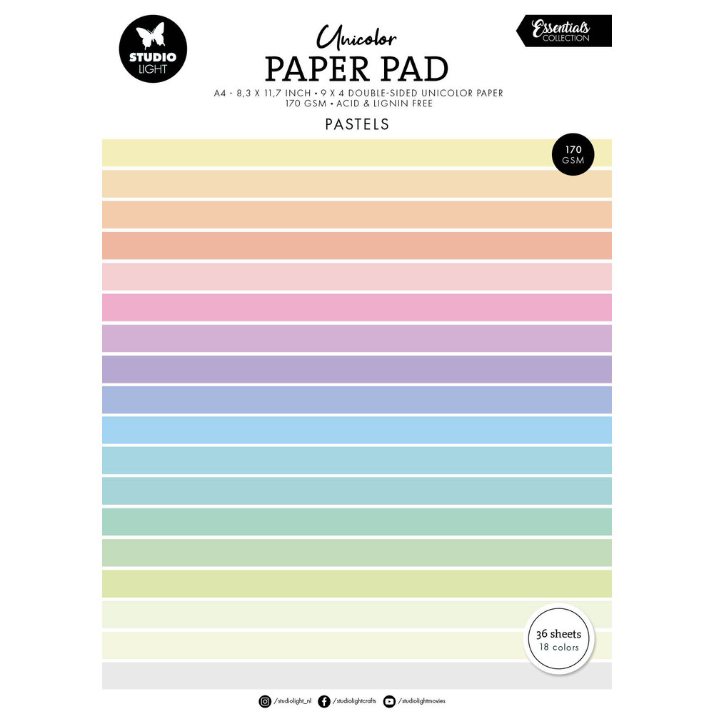 Pastels Tones A4 Essentials Unicolor Paper Pad (SL-ES-UPP298 ...